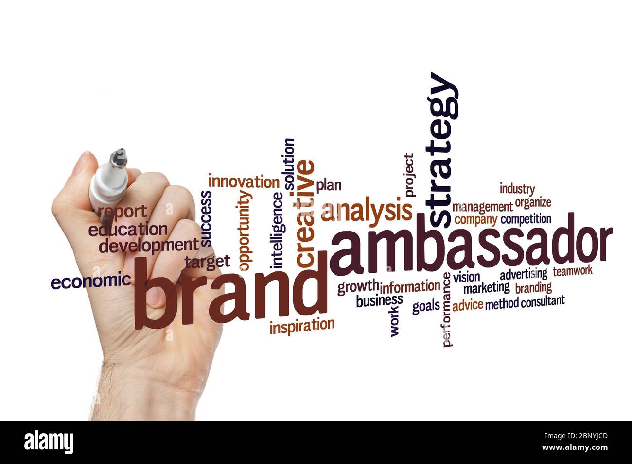 Brand ambassador word cloud concept on white background Stock Photo - Alamy