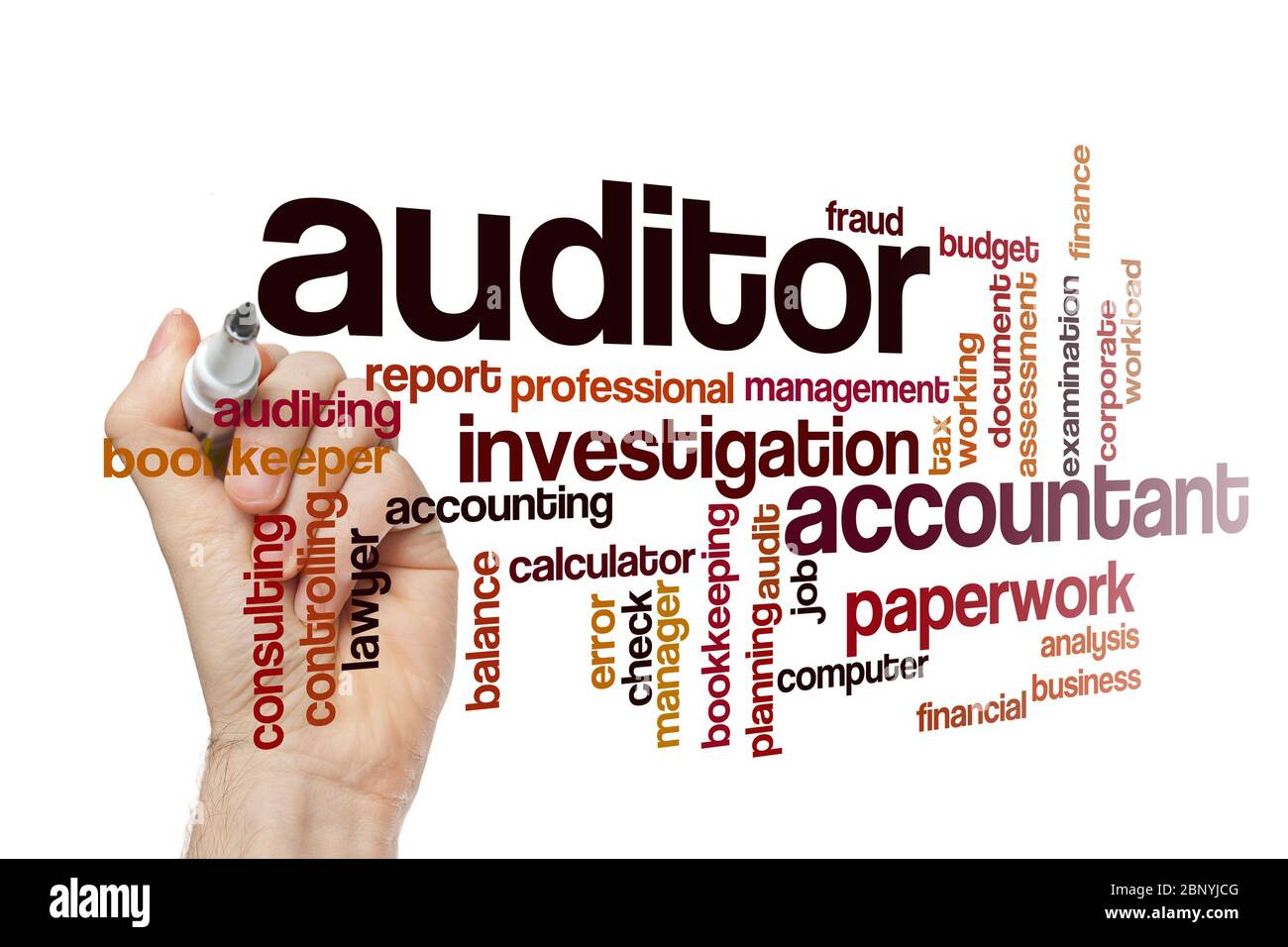 Auditor word cloud concept on white background Stock Photo - Alamy