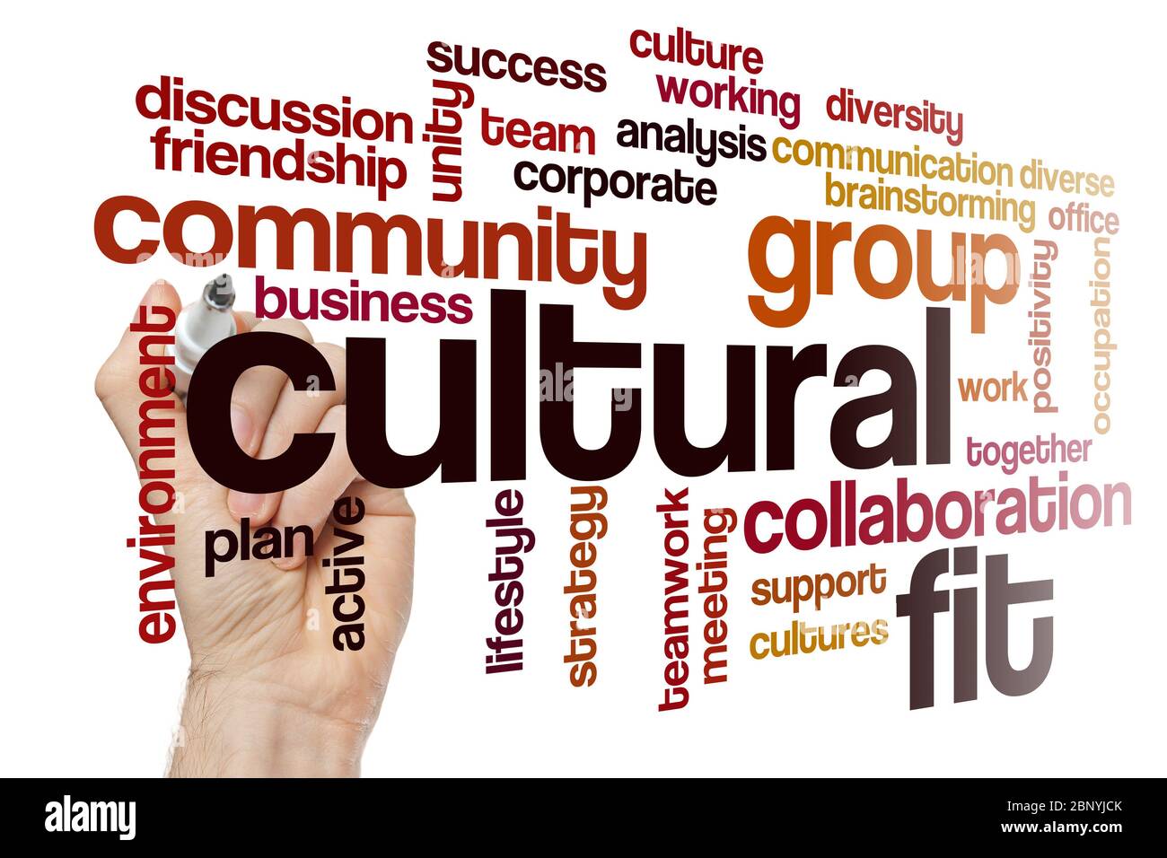 Cultural fit word cloud concept on white background Stock Photo - Alamy