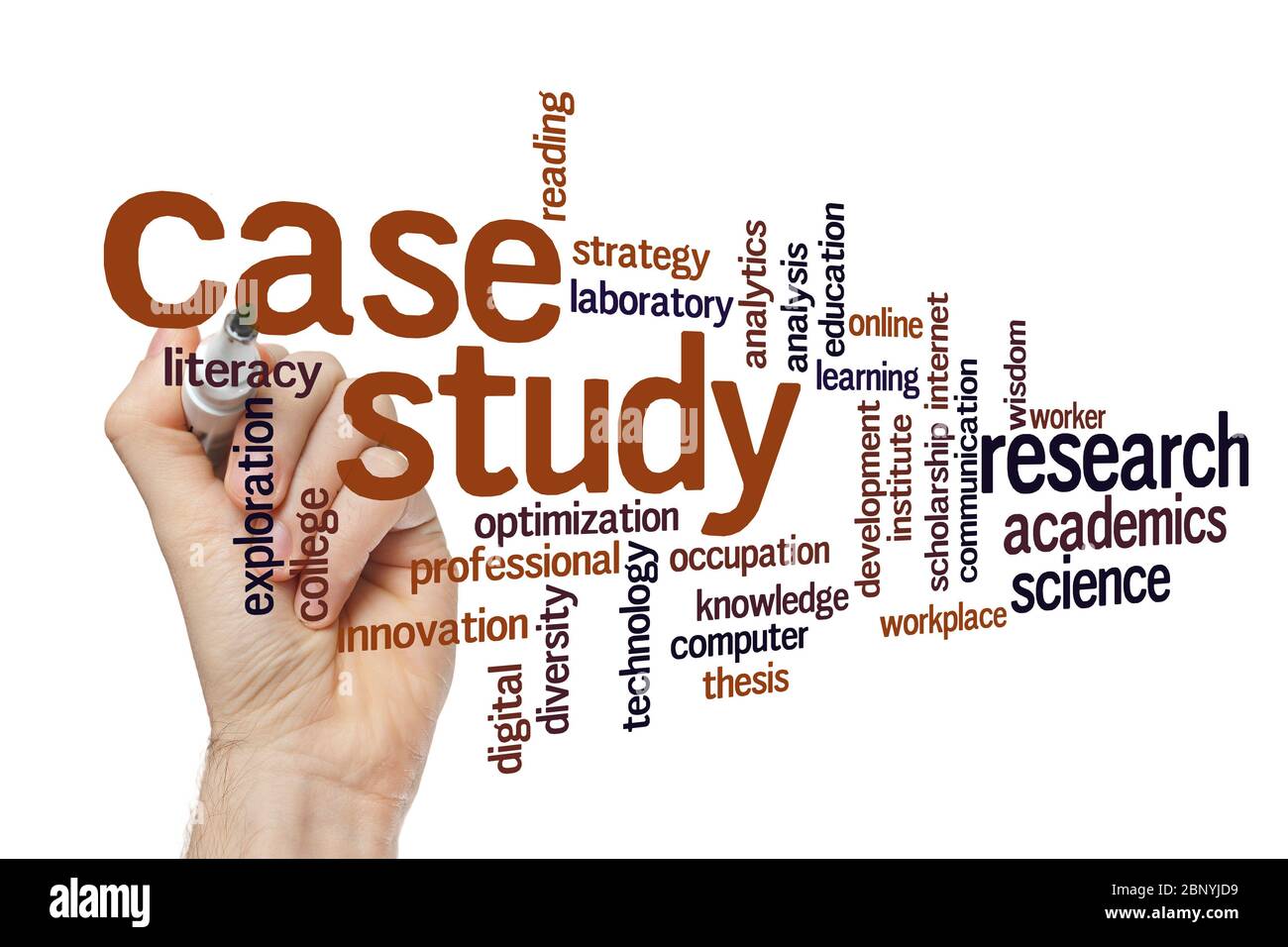 Case study word cloud concept on white background Stock Photo - Alamy