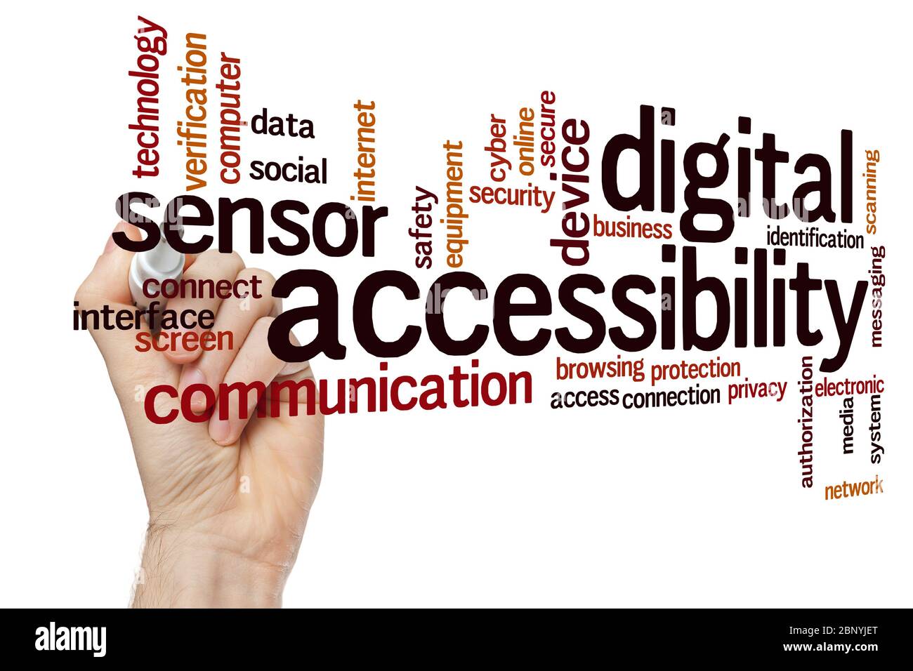 Digital accessibility word cloud concept on white background Stock ...