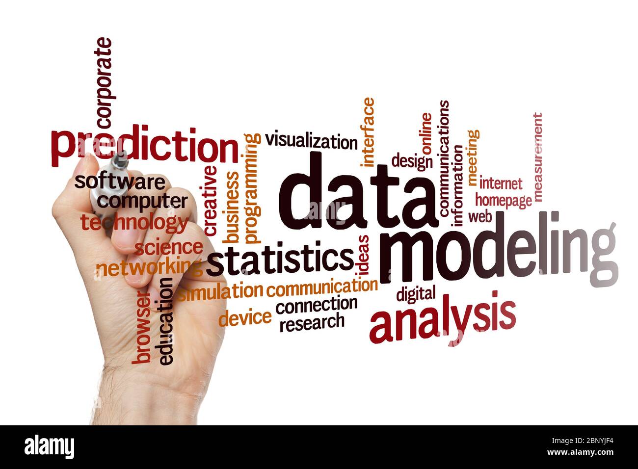 Data modeling word cloud concept on white background Stock Photo - Alamy