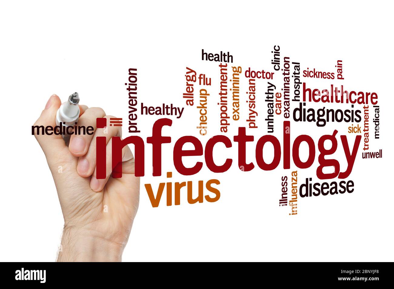 Infectology word cloud concept on white background Stock Photo - Alamy