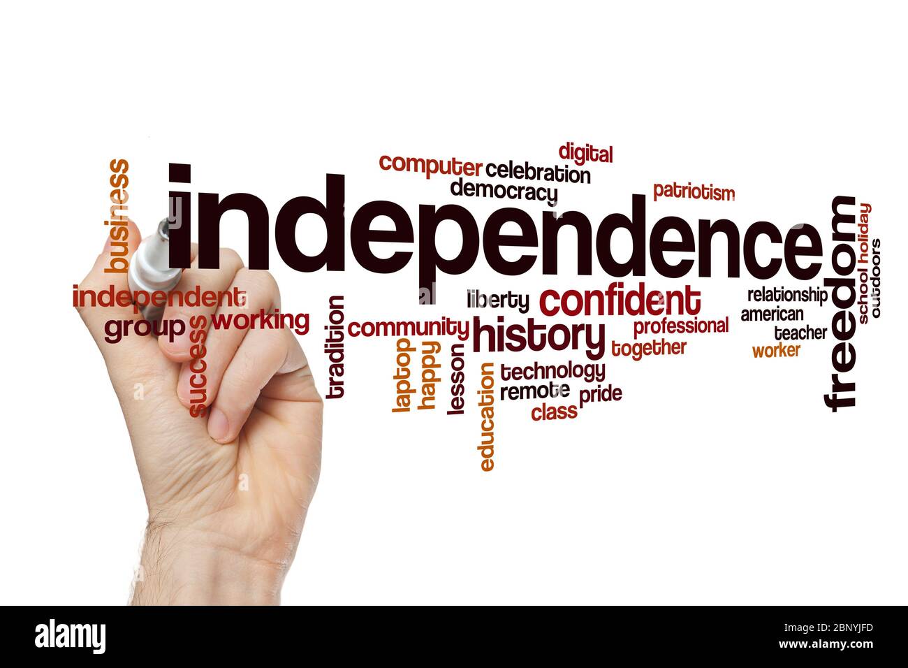 Independence word cloud concept on white background Stock Photo - Alamy