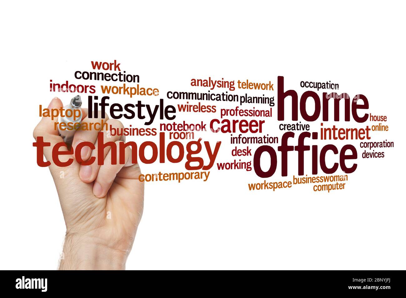 Home office word cloud concept on white background Stock Photo - Alamy