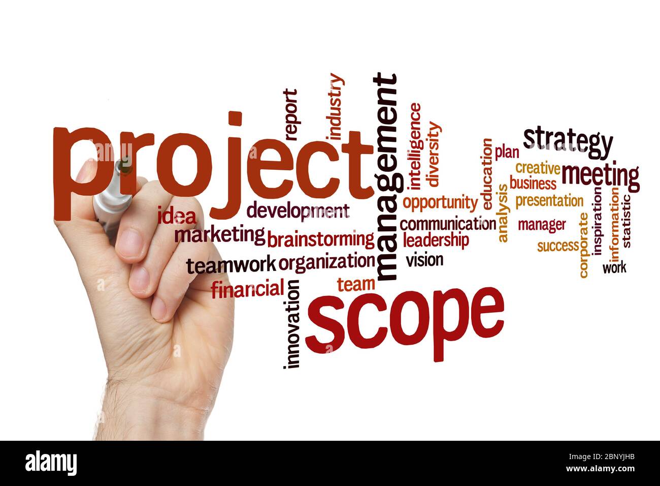 Project scope word cloud concept on white background Stock Photo - Alamy