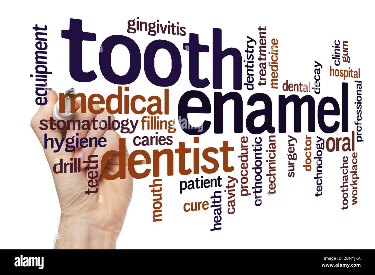 Tooth enamel word cloud concept on white background Stock Photo - Alamy