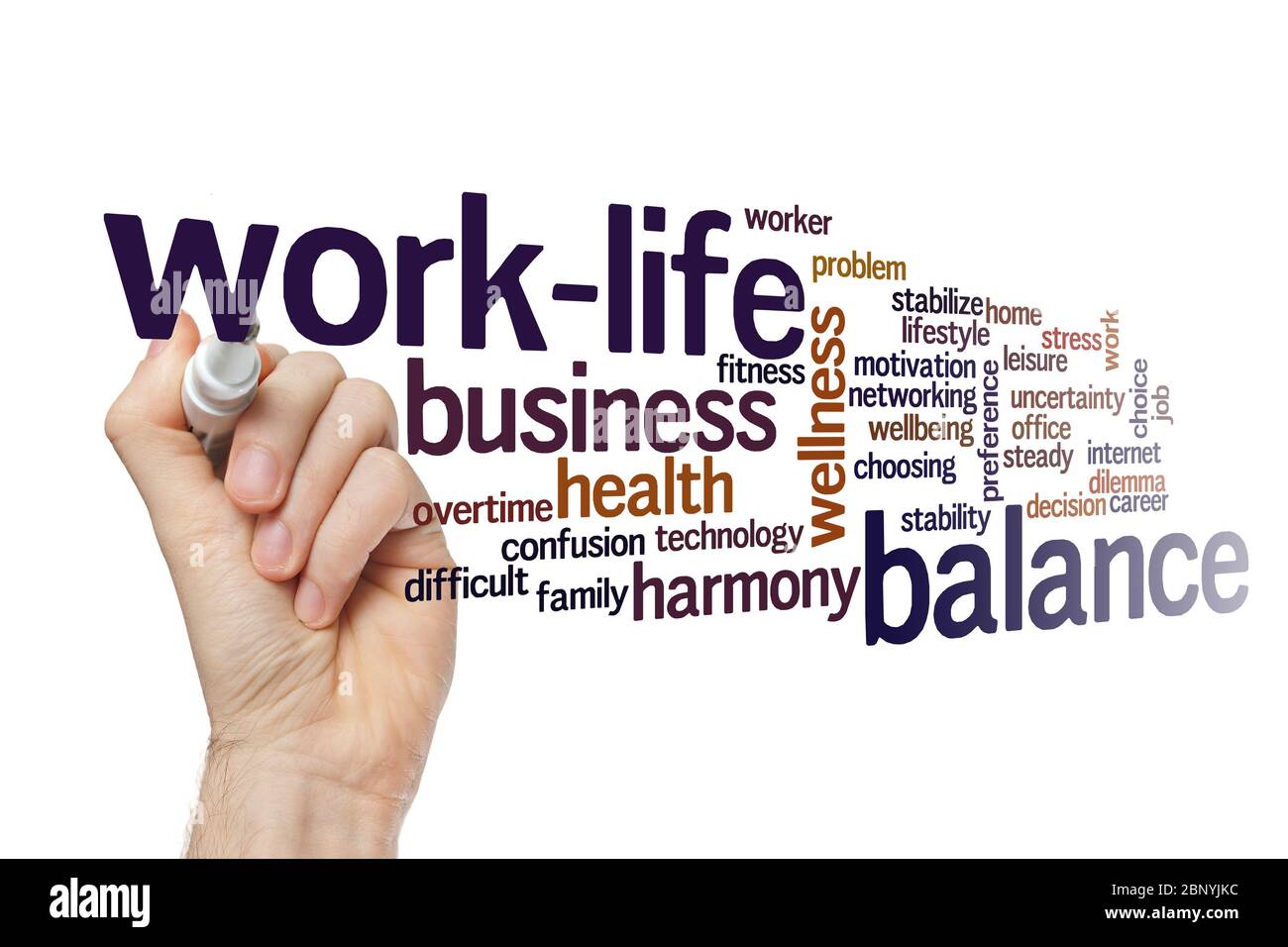 Work-life balance word cloud concept on white background Stock Photo ...