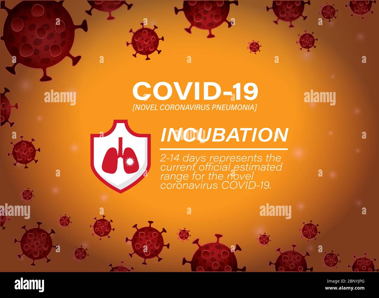 Covid 19 virus incubation and shield with lungs vector design Stock ...