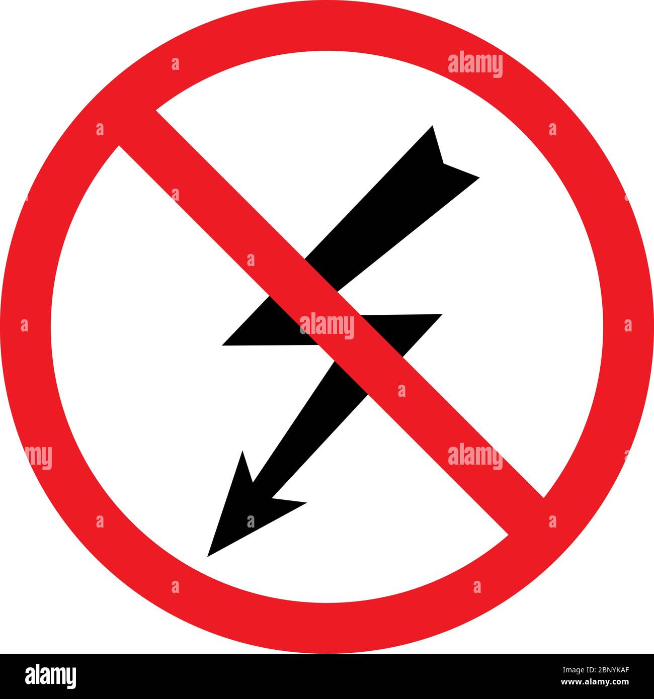 Do not use on electric equipment sign. Red circle background Stock ...