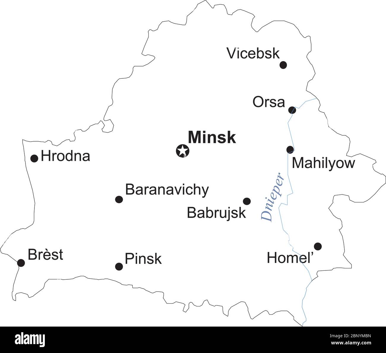Republic of belarus map. White background. Perfect for Business ...