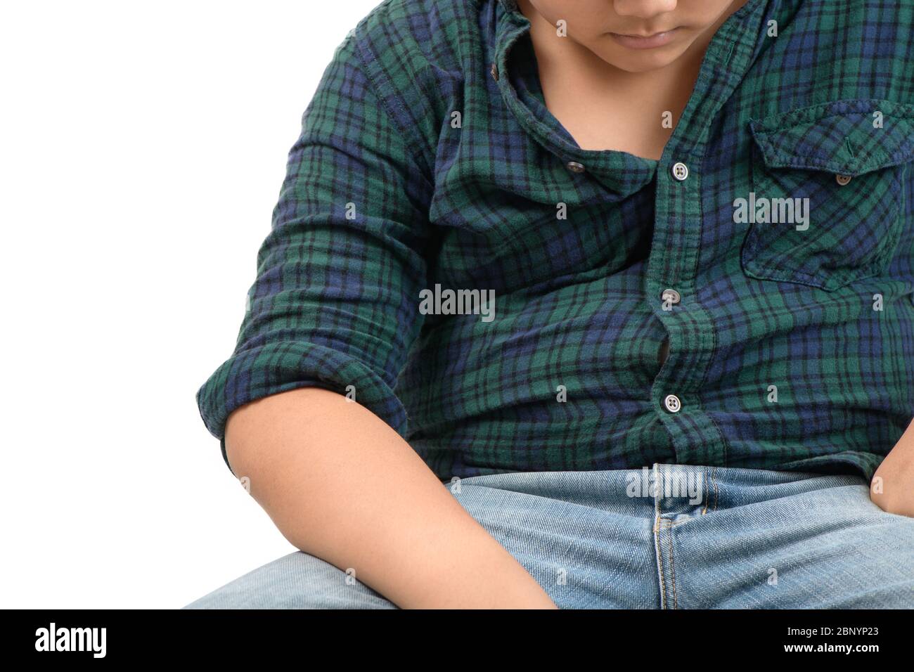 Child with overweight. Obese fat boy overweight isolated on white ...
