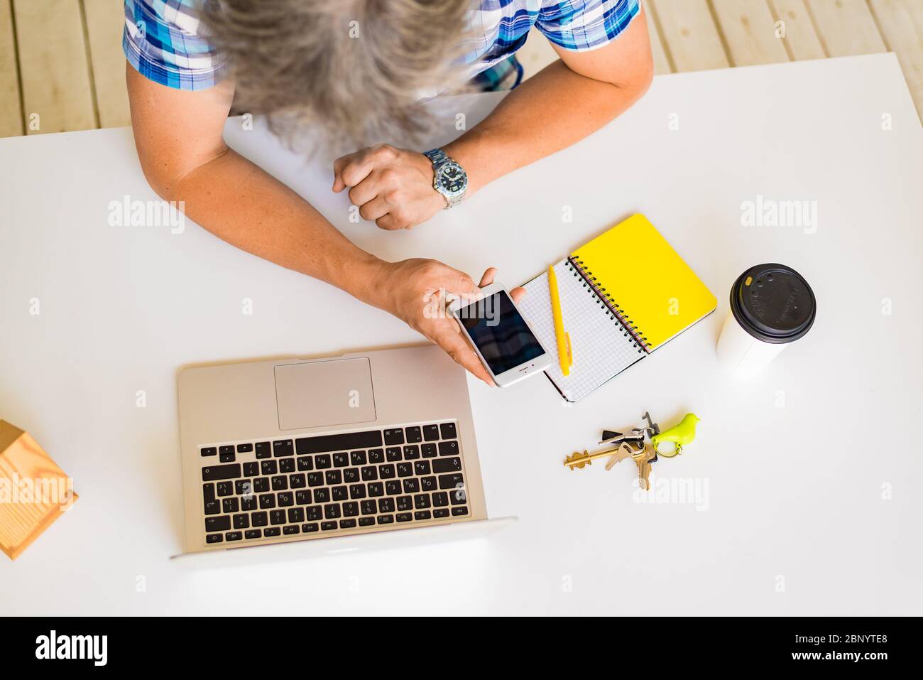 Workplace at home computer and remote work Stock Photo - Alamy