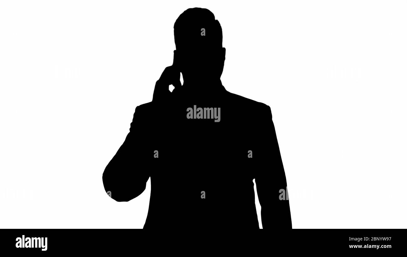 Speaking mobile phone silhouette hi-res stock photography and images ...