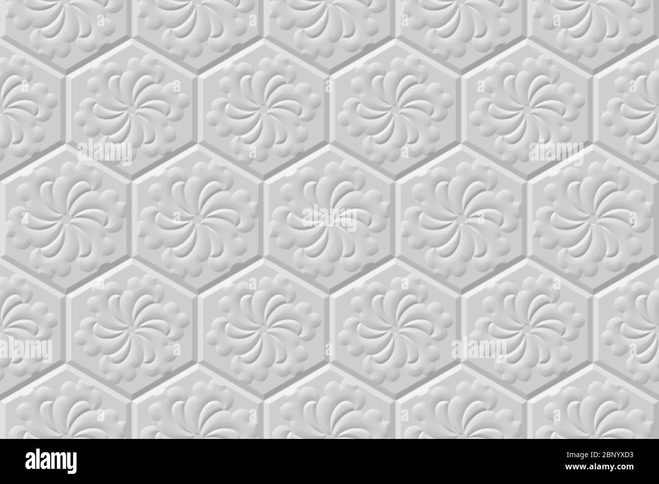 White seamless geometric texture. Origami paper style. 3D rendering ...