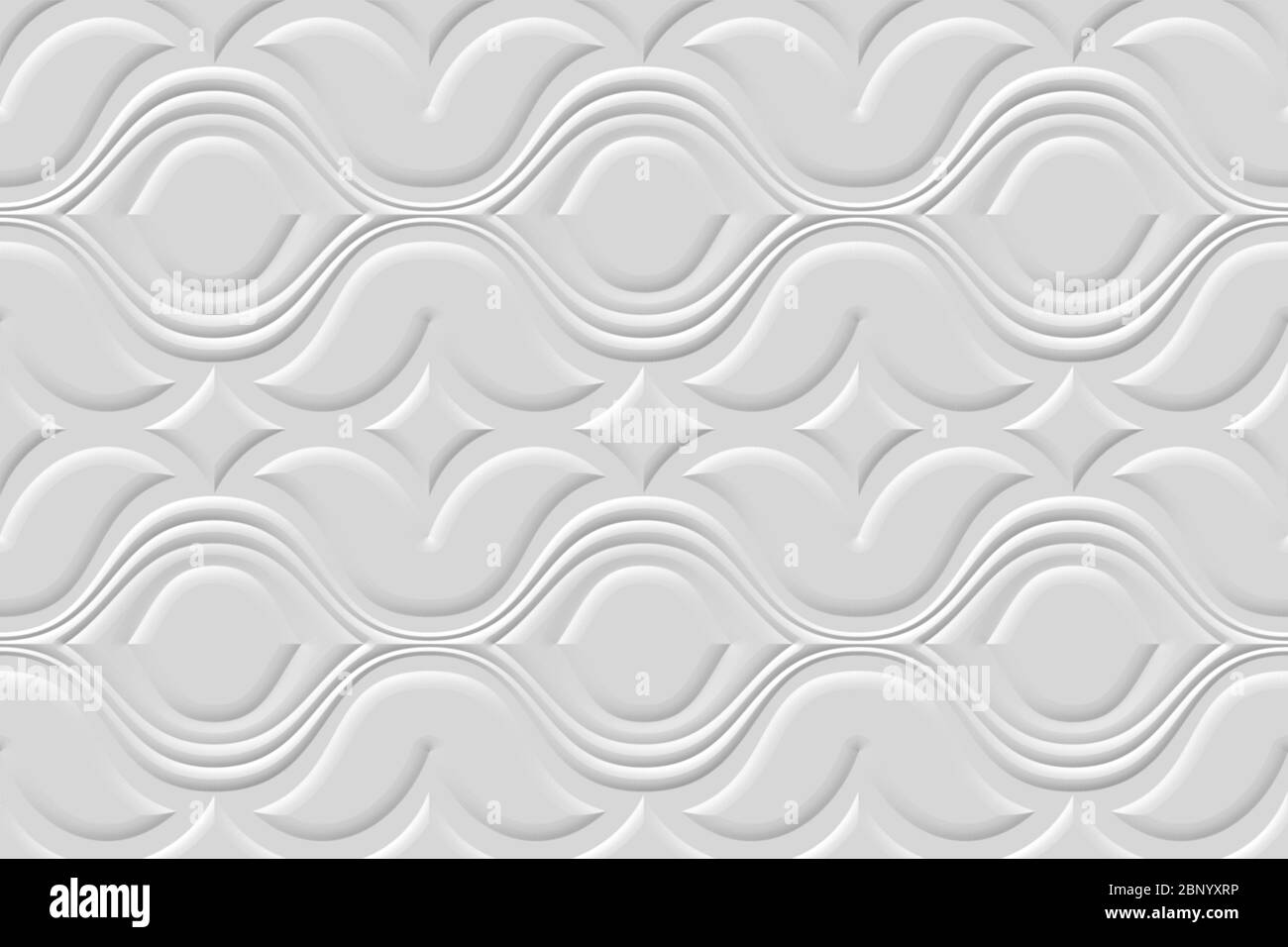 White seamless geometric texture. Origami paper style. 3D rendering ...