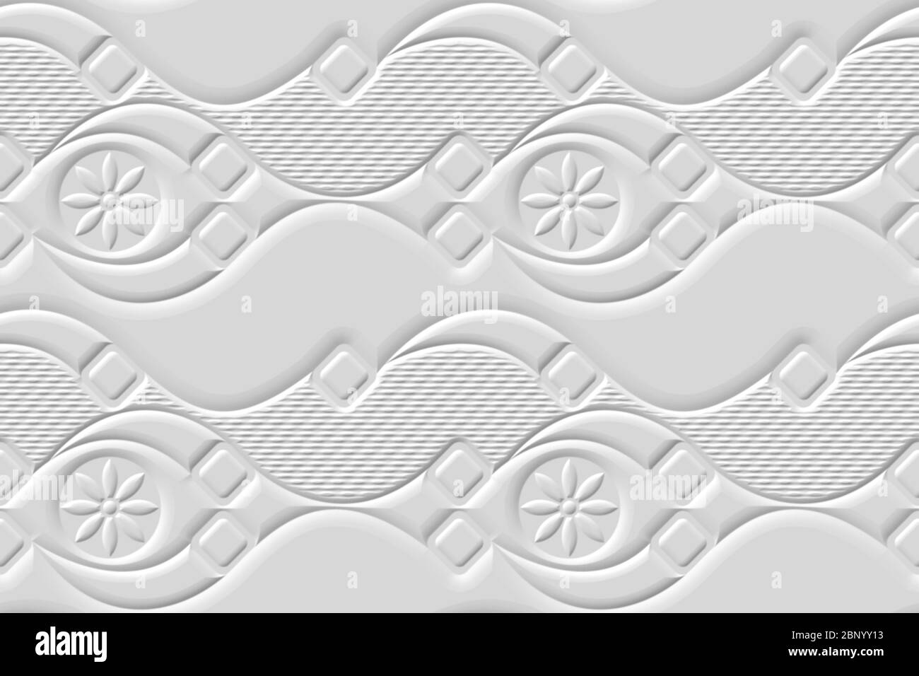 White seamless geometric texture. Origami paper style. 3D rendering ...