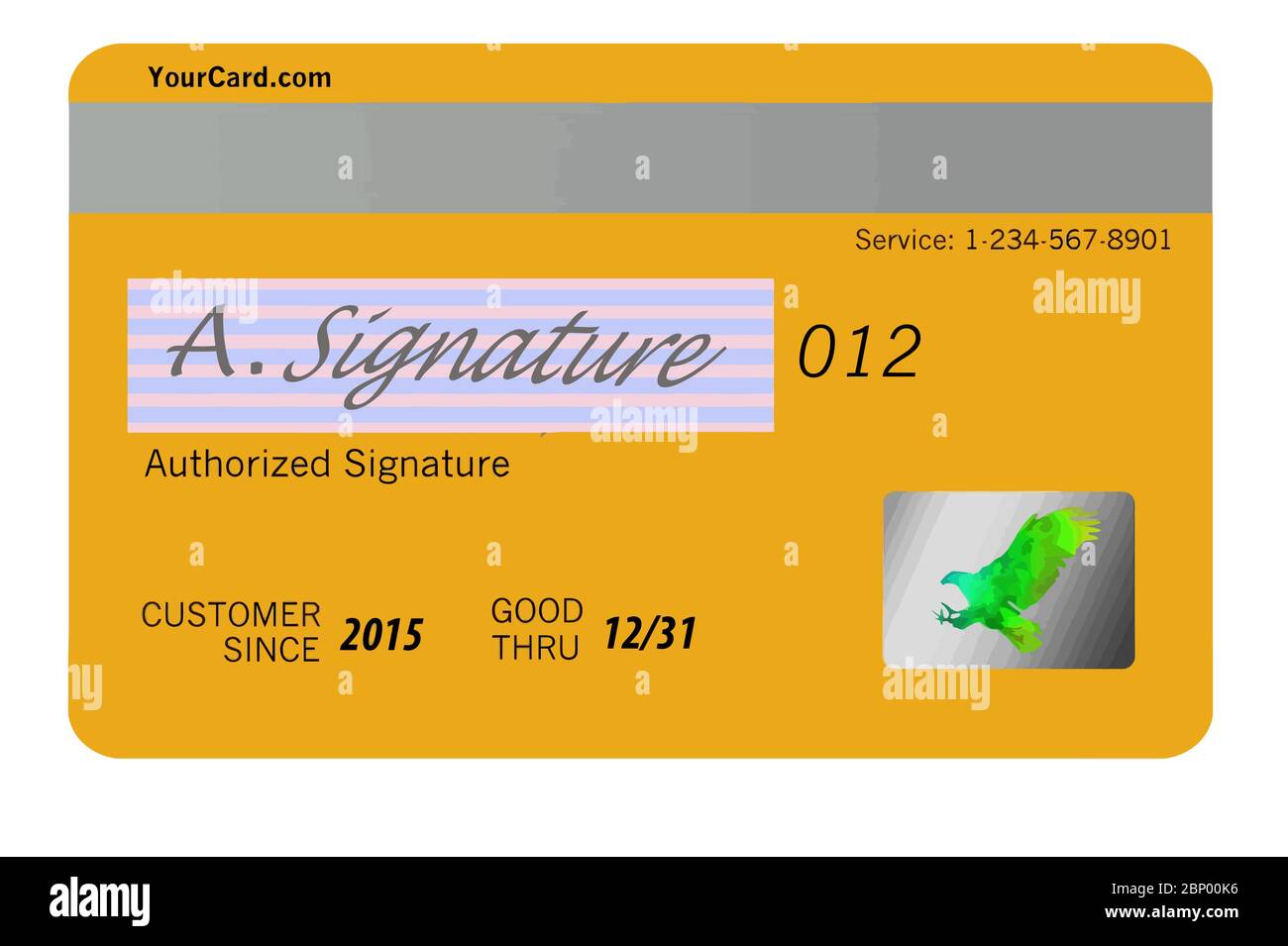 Here is the back, obverse, side of a generic credit card isolated on a ...