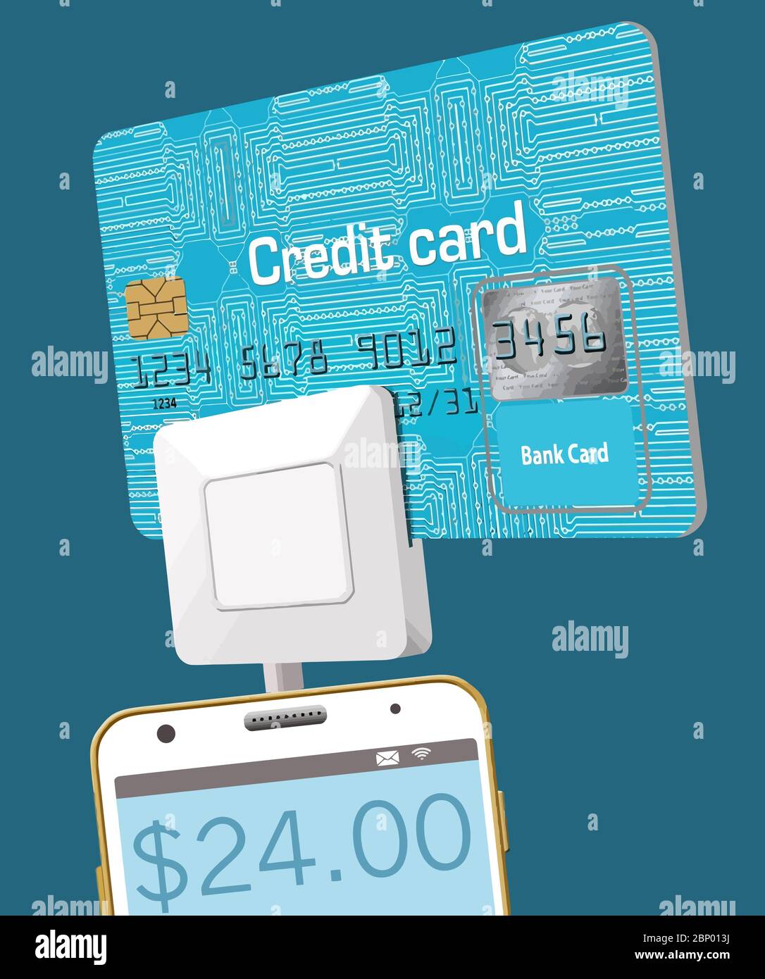 Payment portable credit card scanner Stock Vector Images - Alamy