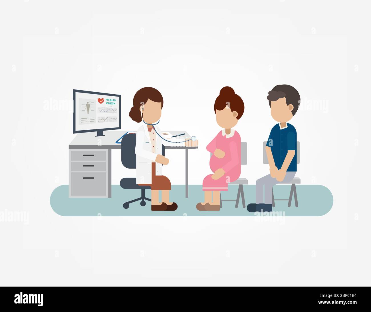 Woman doctor check health Stock Vector Images - Alamy