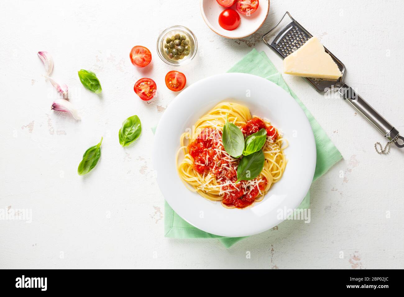 Classic italian spaghetti pasta with tomato sauce Stock Photo - Alamy