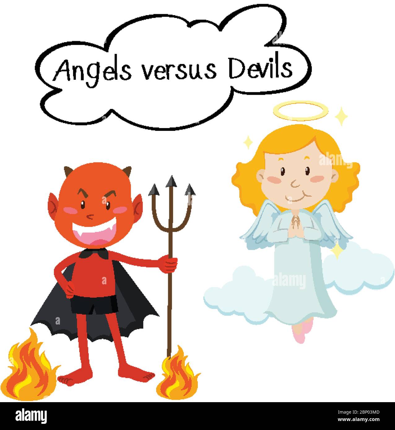 Opposite character angel devil illustration hi-res stock photography ...