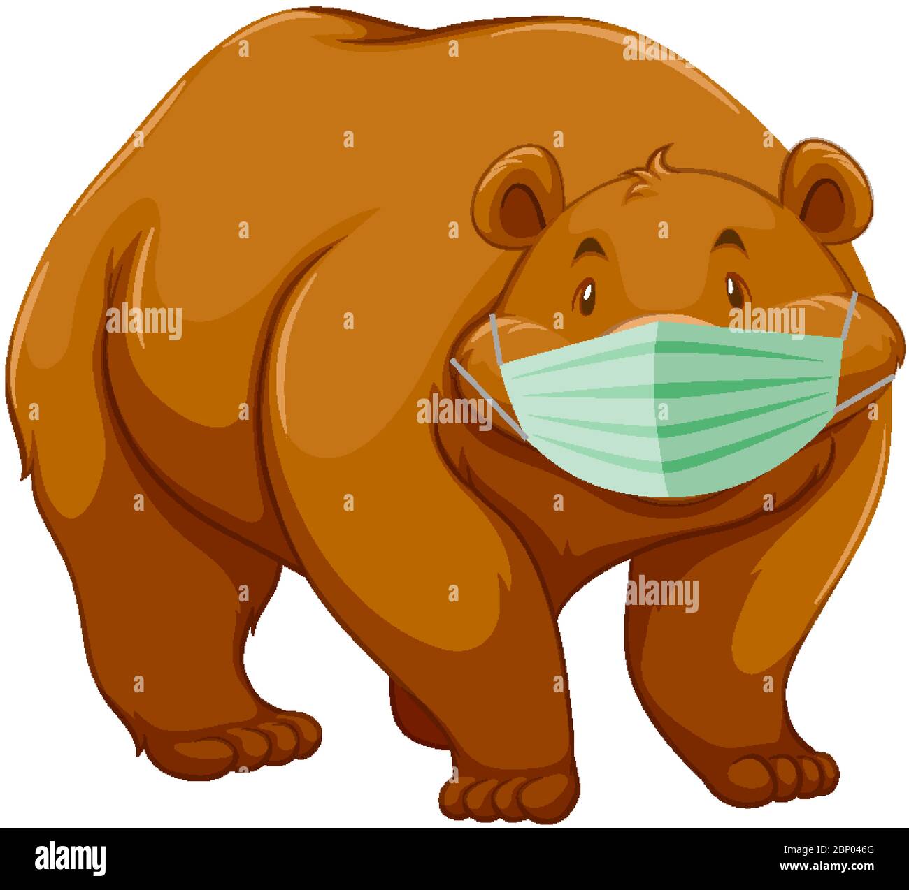 Bear cartoon character wearing mask illustration Stock Vector Image ...