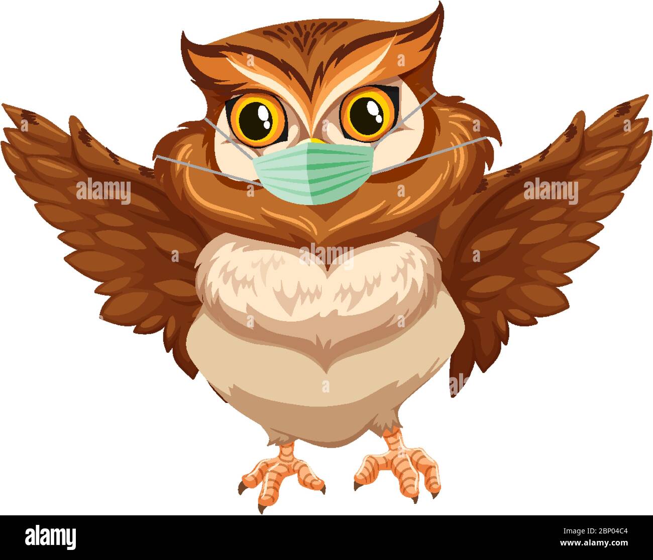 Owl cartoon character wearing mask illustration Stock Vector Image ...