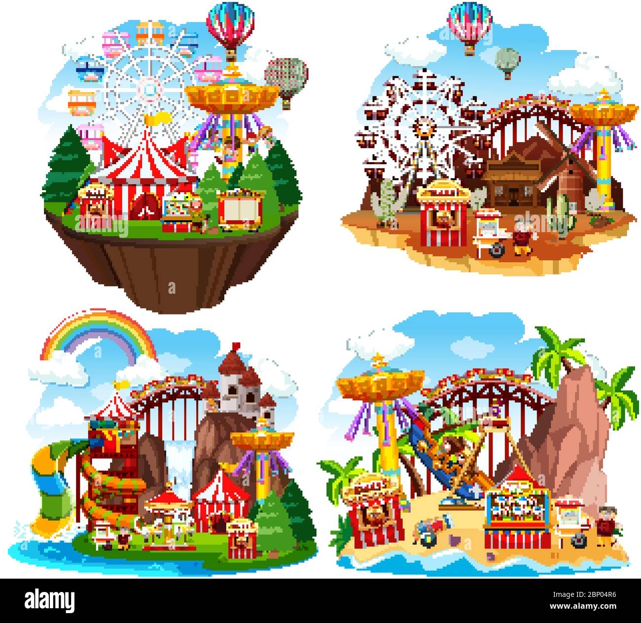 Outdoor scene many kids Stock Vector Images - Alamy