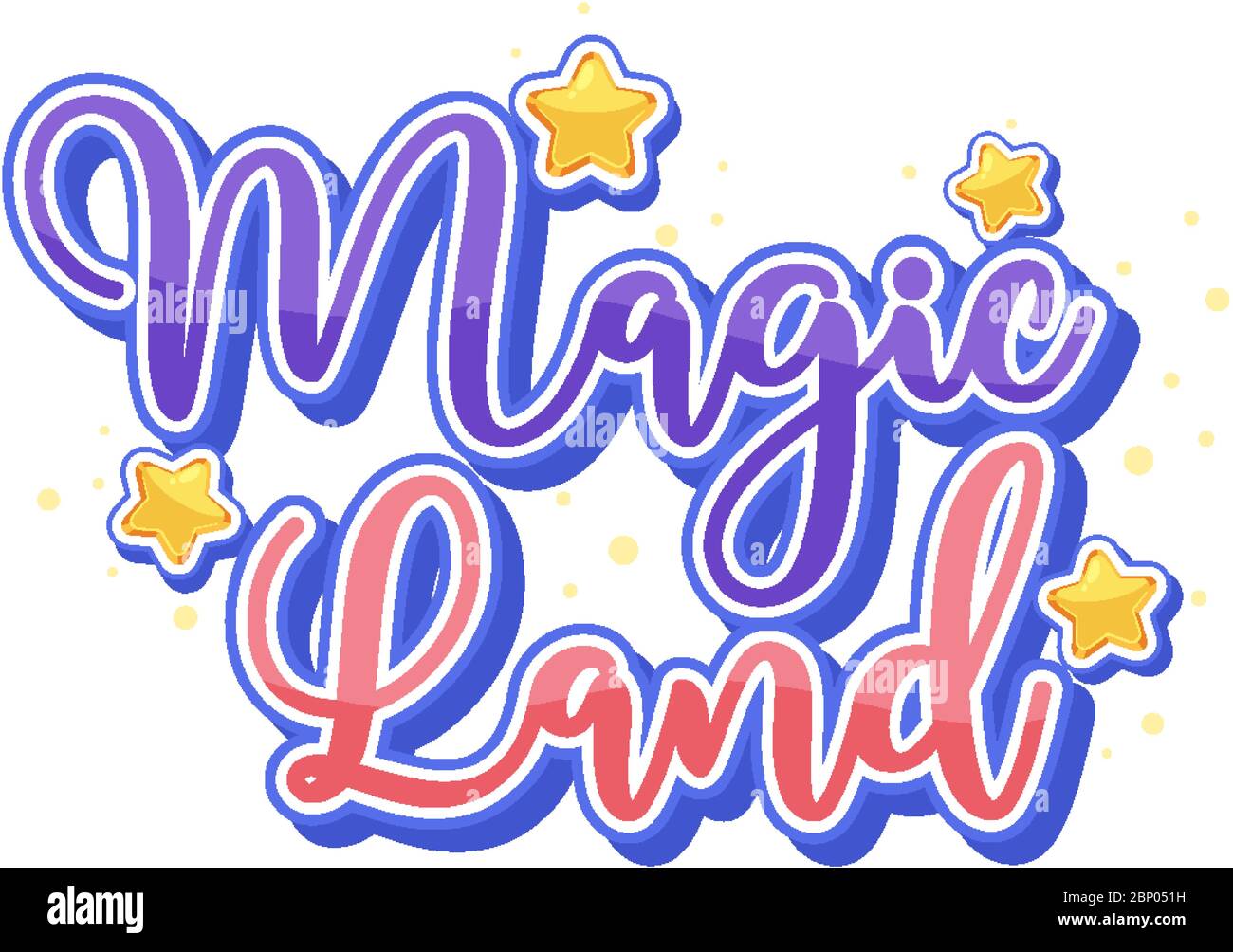 Font design for word magic land with stars on white background ...