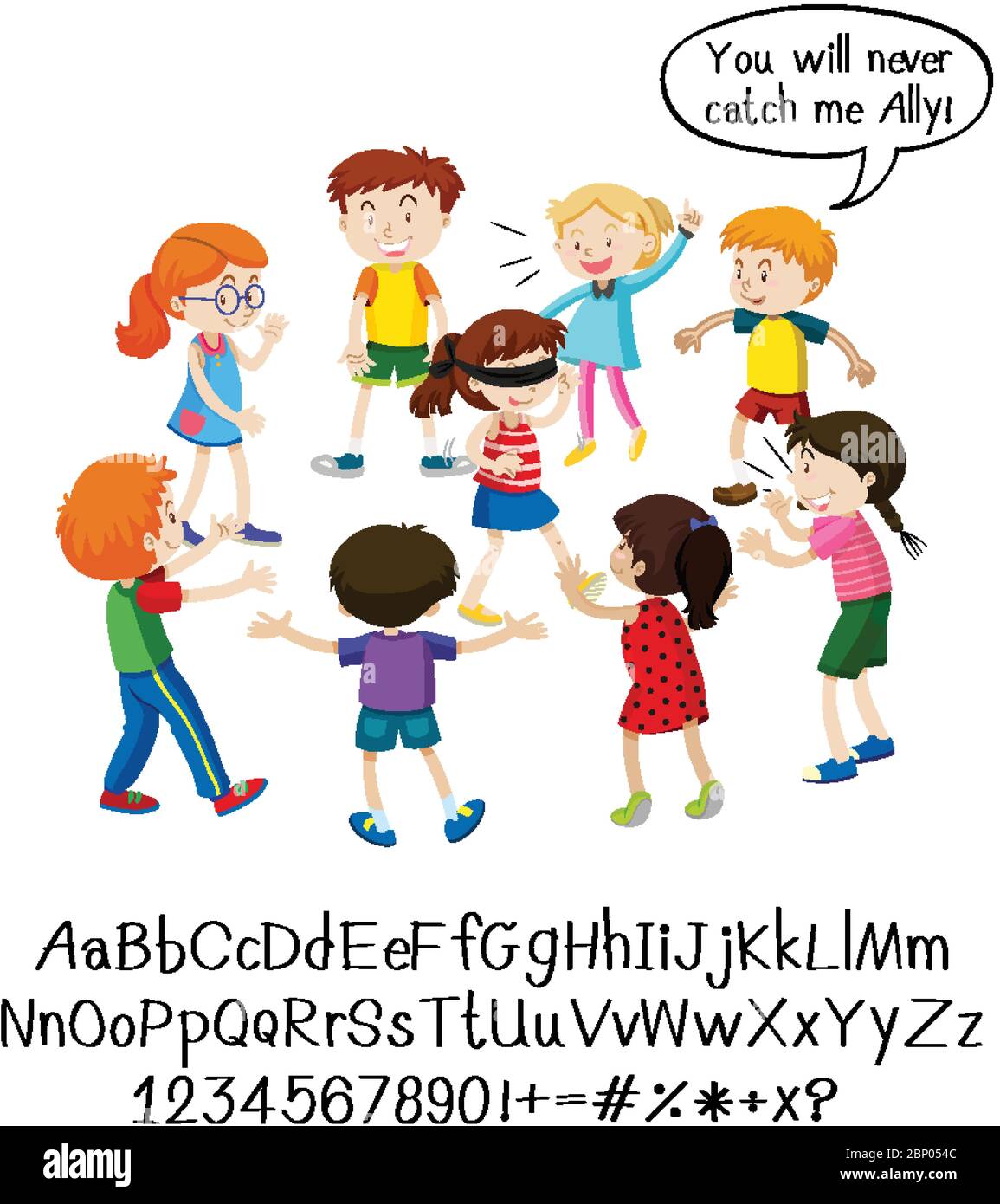 English phrase with people in actions on white background illustration ...