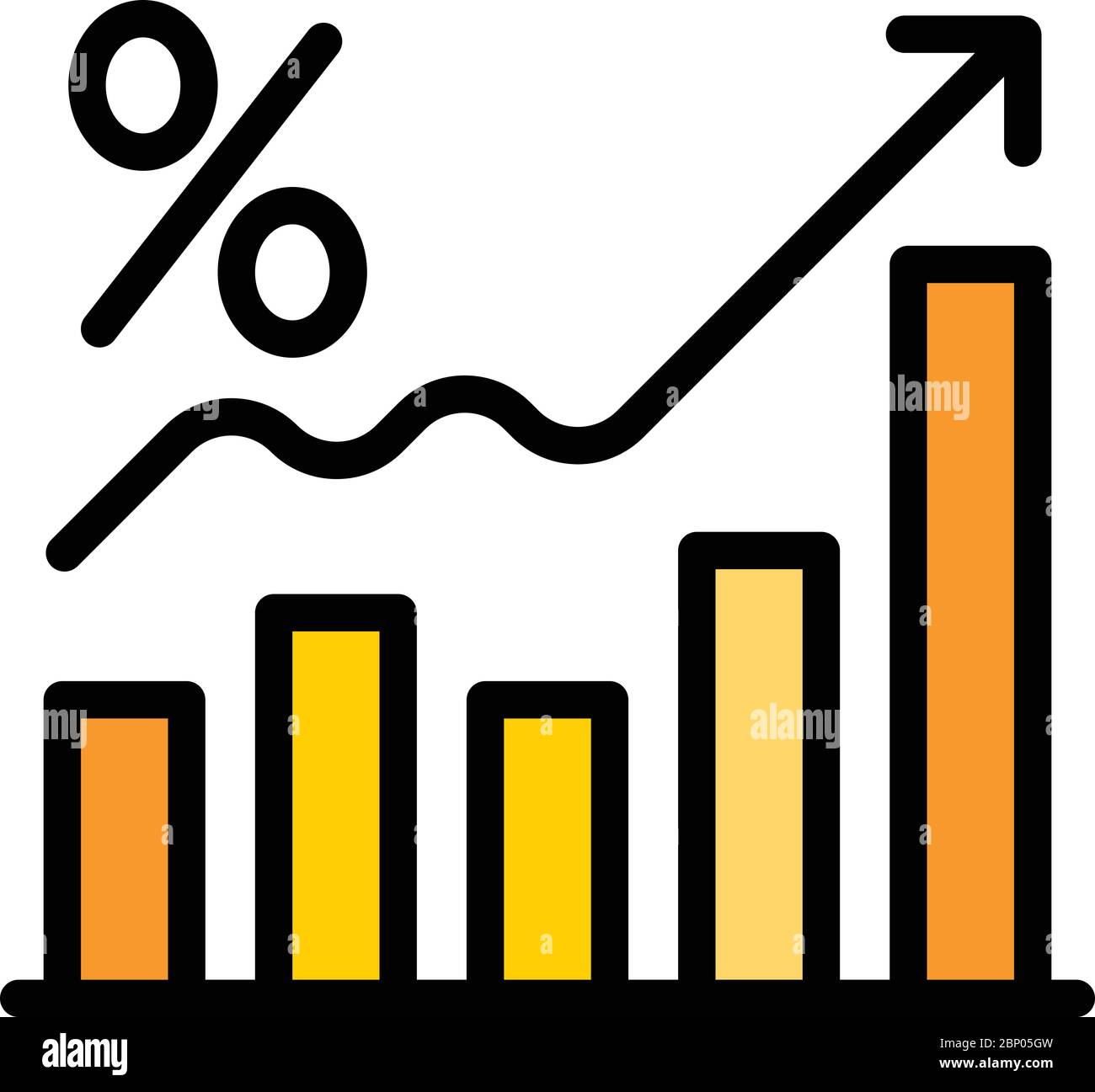 Graph chart finance icon. Outline graph chart finance vector icon for ...