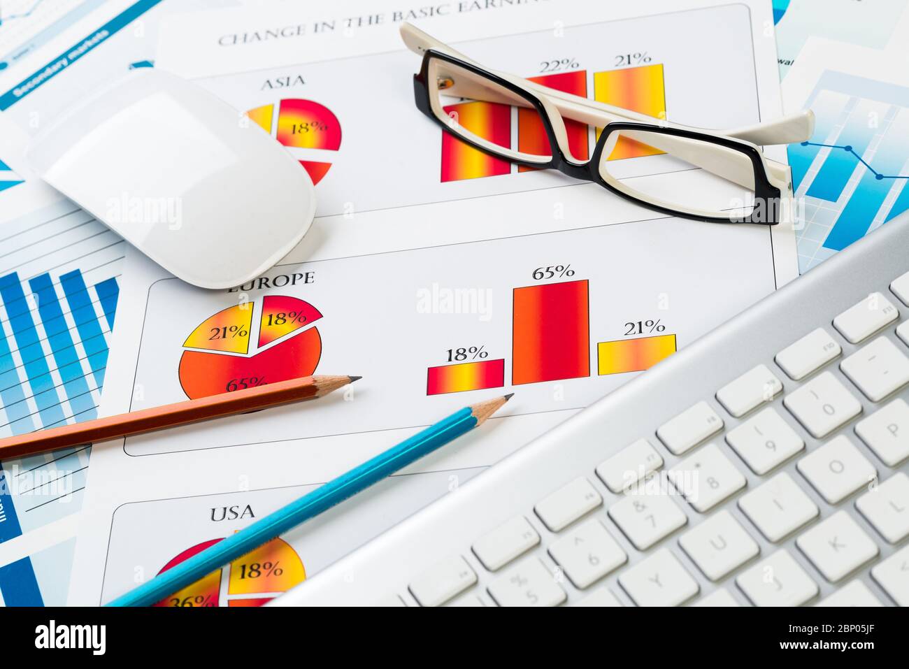 Preparing average sales report Stock Photo - Alamy