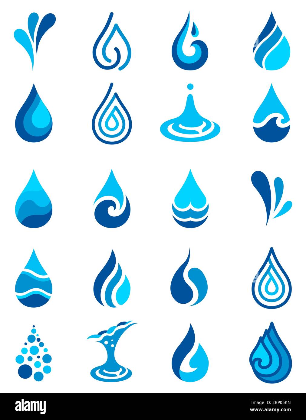 Water icons vector. Droplet and splash shape Stock Vector Image & Art ...