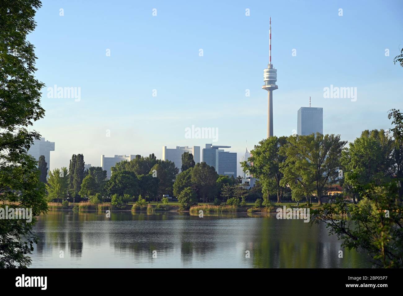 Vienna cityscape Danube riverside in the morning Stock Photo - Alamy
