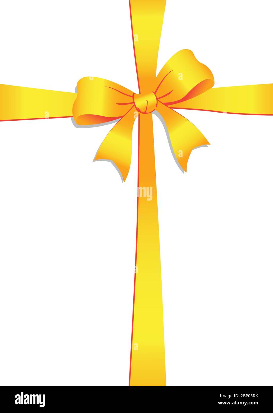 Vector illustration of a Yellow bow isolated on white Stock Vector ...