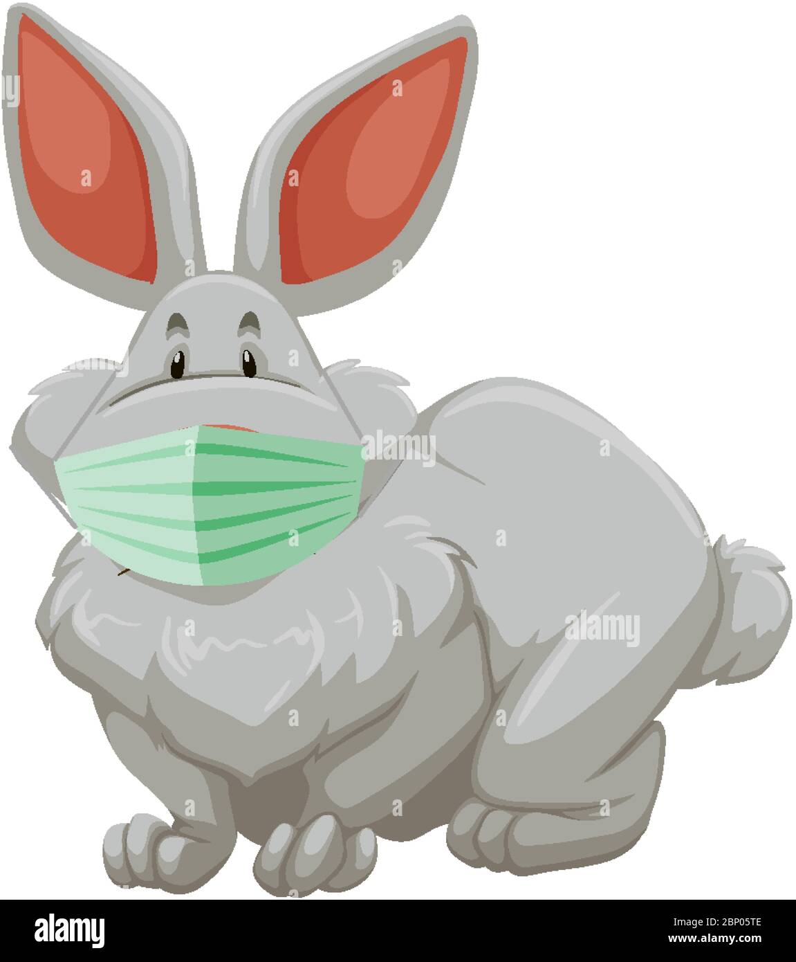 Rabbit cartoon character wearing mask illustration Stock Vector Image ...