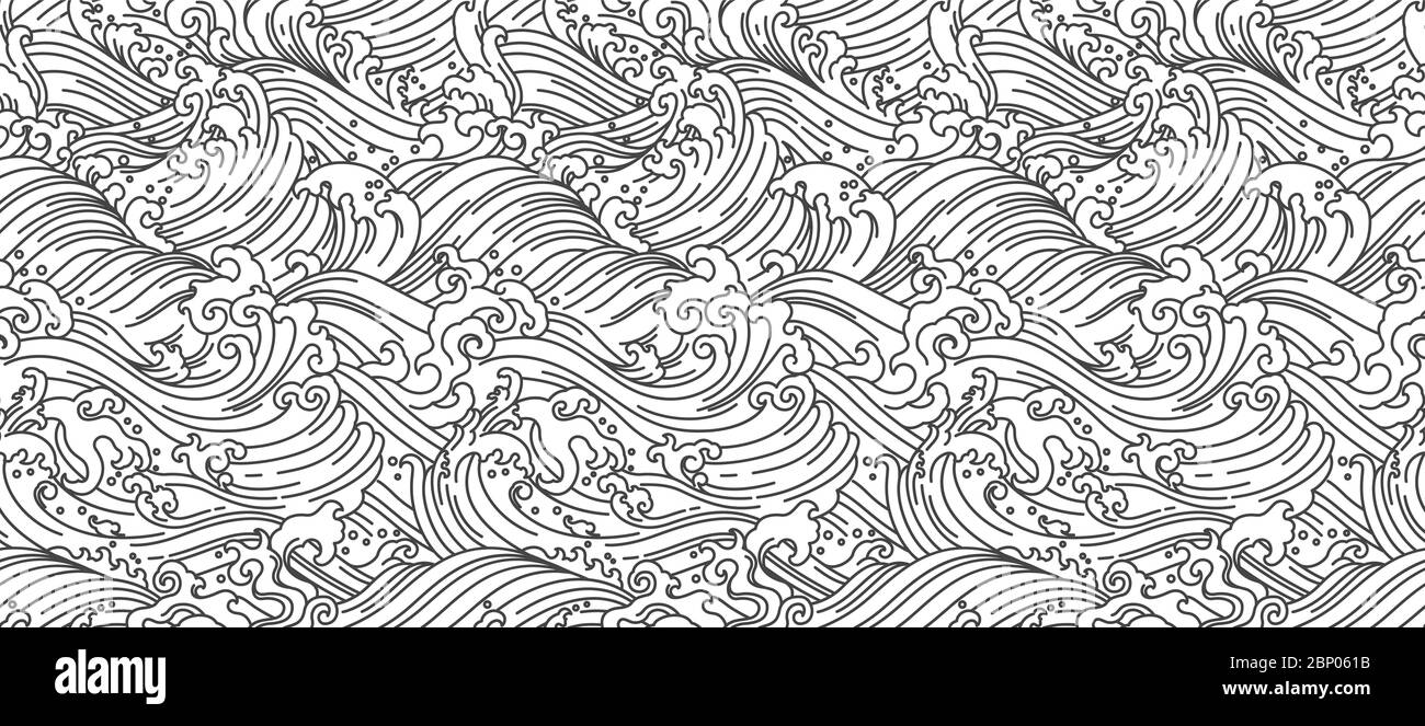 Japanese traditional seamless background with golden line Stock Vector ...