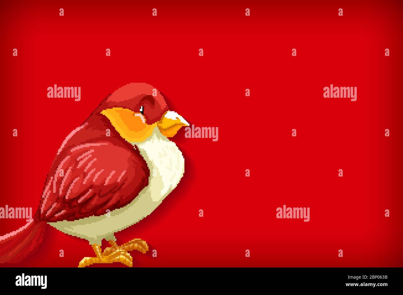 Background template with plain color and red bird illustration Stock ...