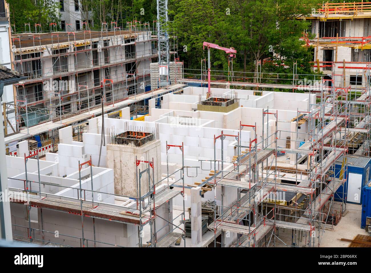 Construction site, new construction of apartment buildings, Shell ...
