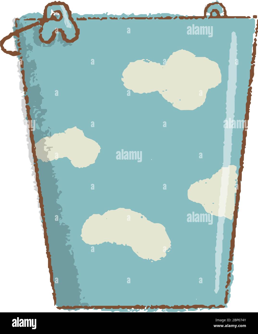 Single blue bucket isolated on a white background Stock Vector Image ...