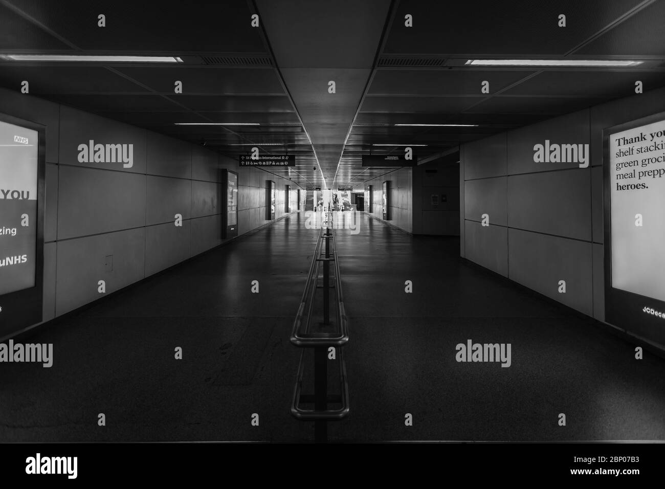 An empty London's King Cross tube station during the pandemic lockdown ...