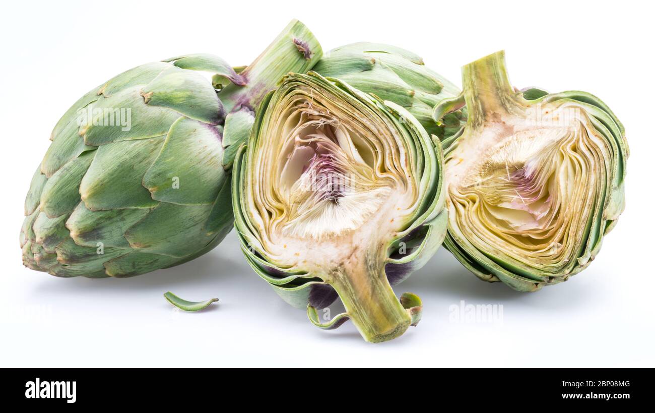 Artichoke flower edible buds isolated on white background Stock Photo ...