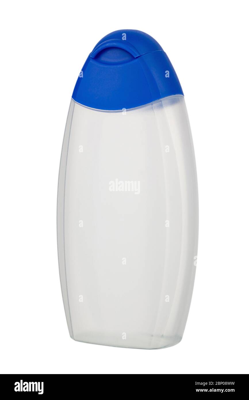 Empty translucent shampoo bottle isolated on white background. file ...