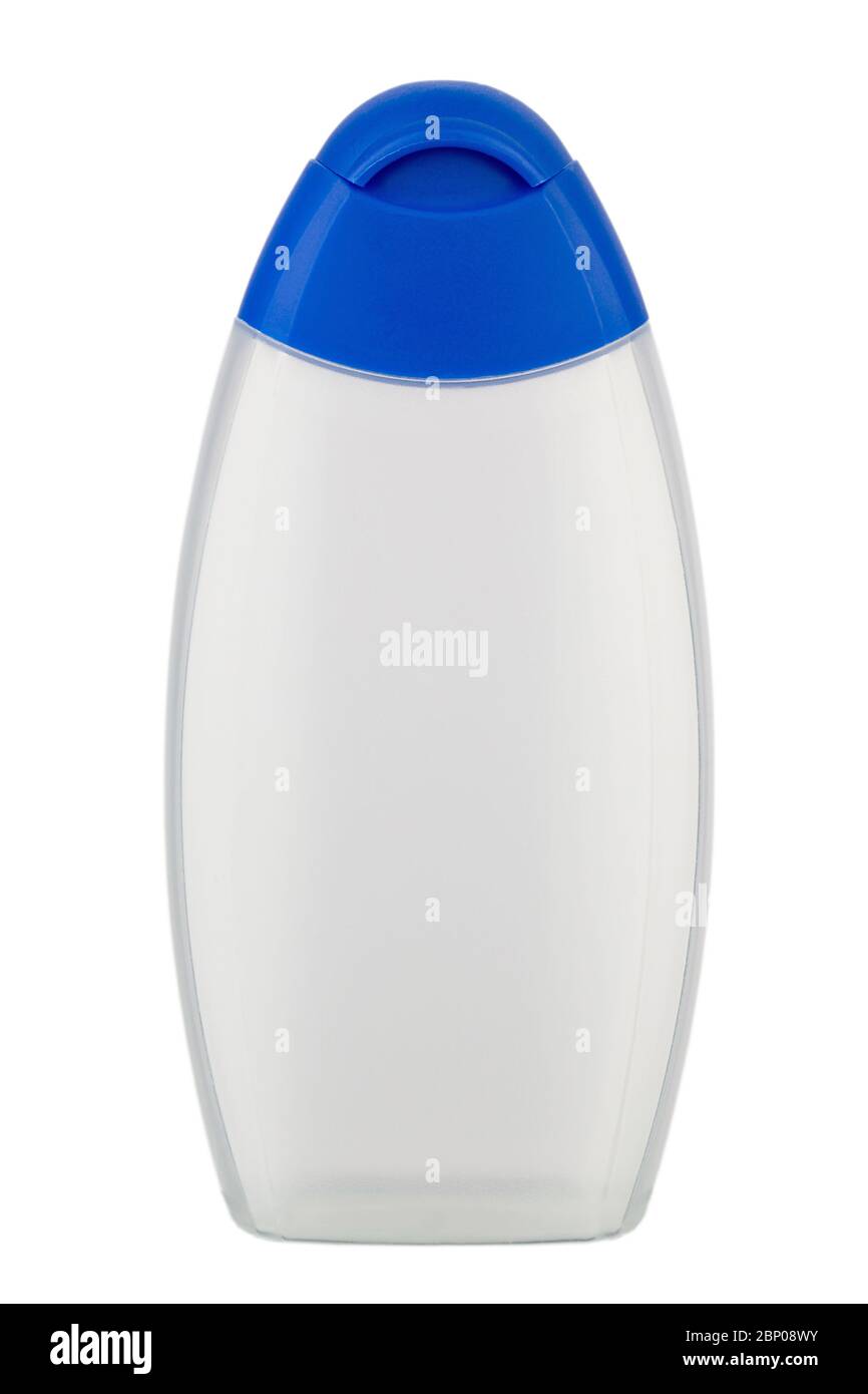 Empty translucent shampoo bottle isolated on white background. file ...