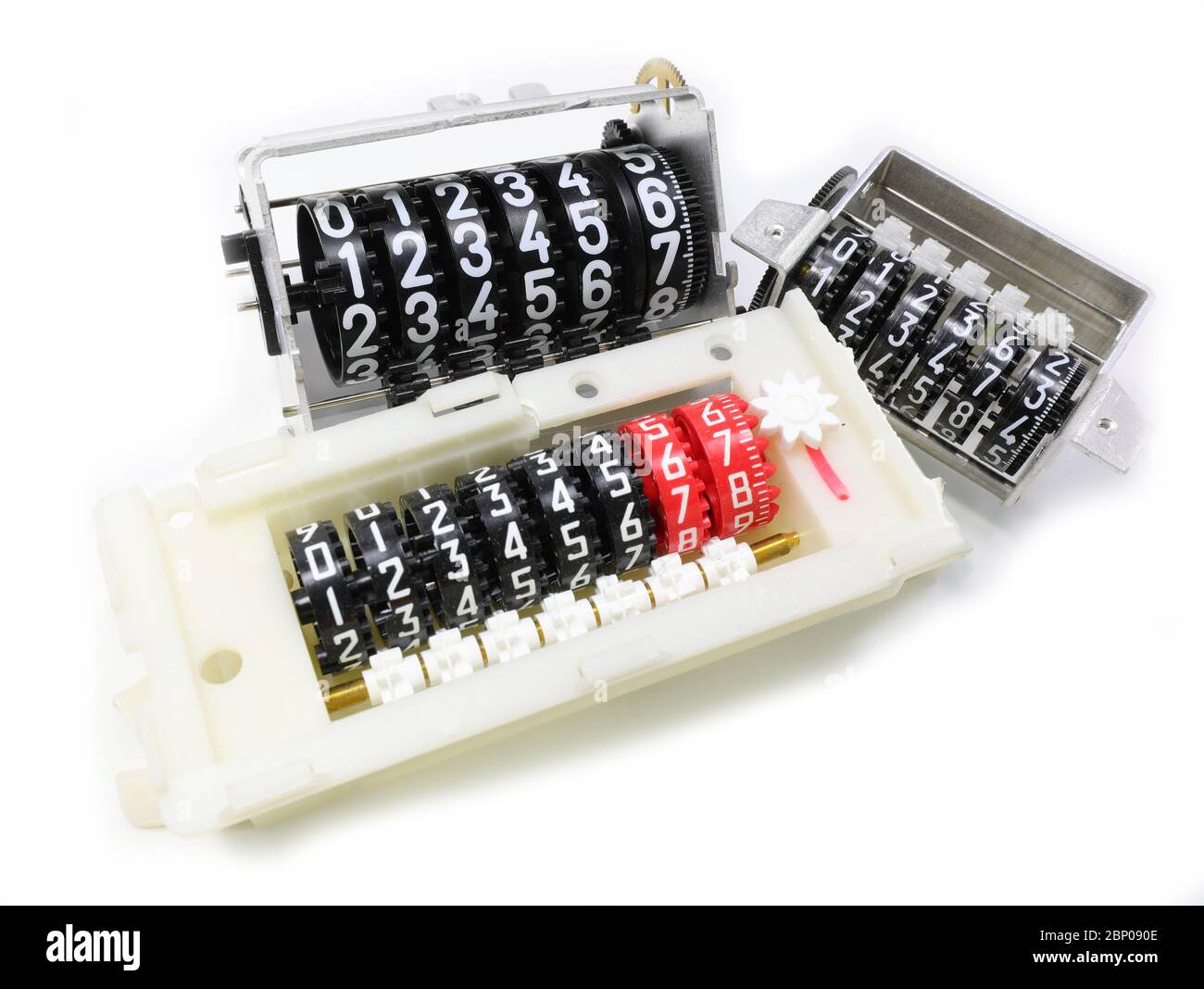 three analog type counters used for counting of the consumption on the ...