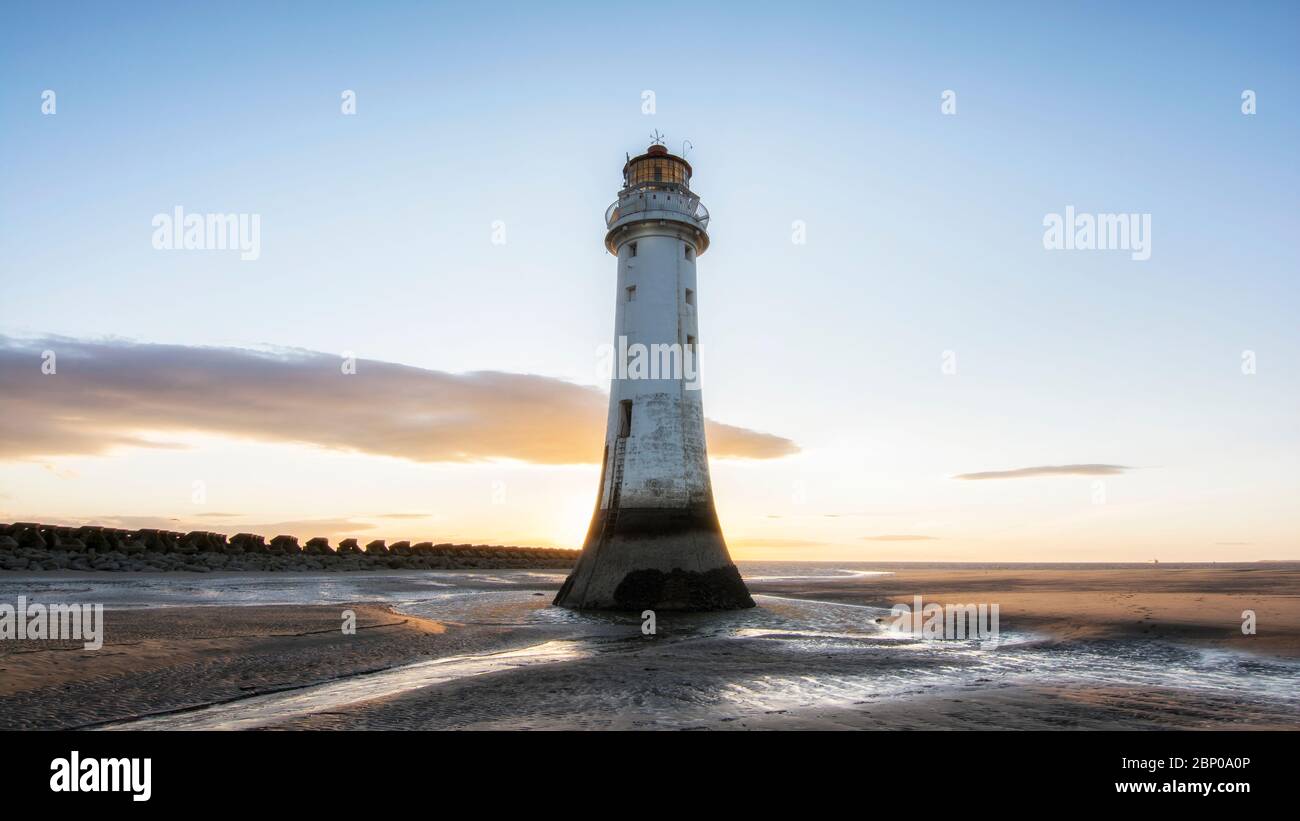 New Brighton Perch Rock Lighthouse and fort Stock Photo - Alamy