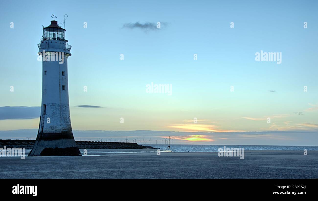 New Brighton Perch Rock Lighthouse and fort Stock Photo - Alamy