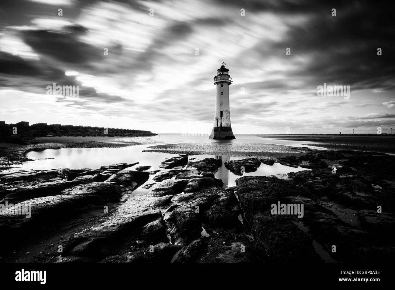 New Brighton Perch Rock Lighthouse and fort Stock Photo - Alamy