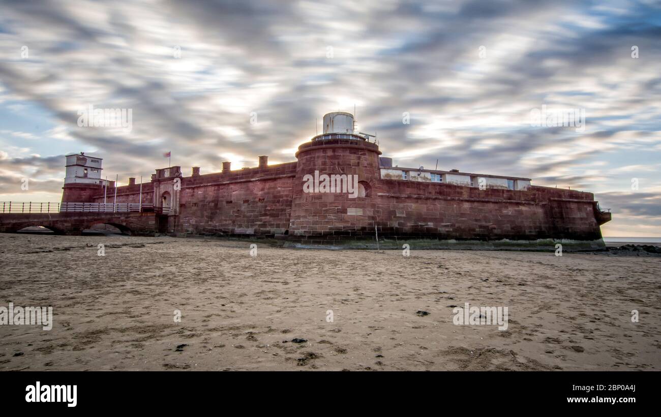 New Brighton Perch Rock Lighthouse and fort Stock Photo - Alamy